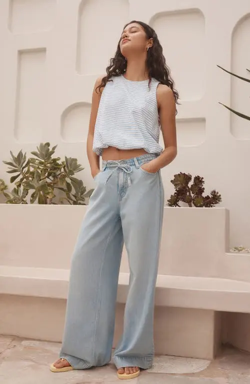 NEXT Tie Waist Wide Leg Jeans