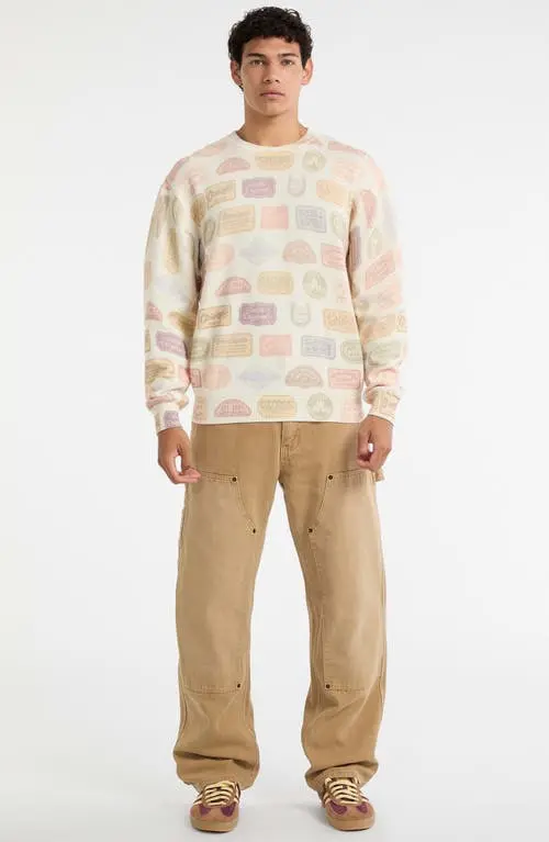 GUESS ORIGINALS Stamp Print Organic Cotton Sweater