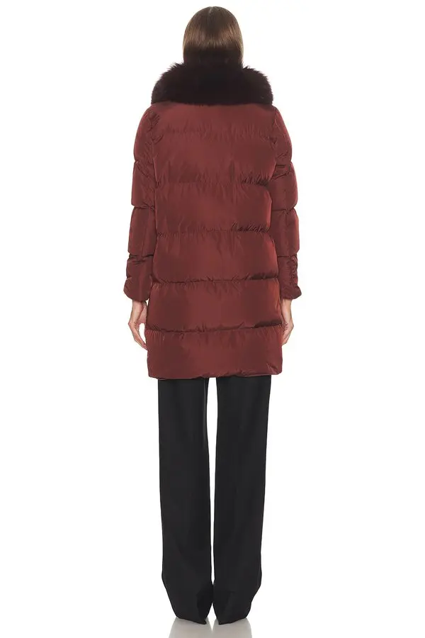 YVES SALOMON Long Belted Down Jacket