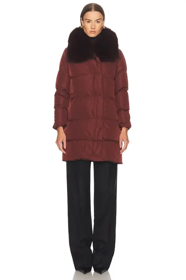 YVES SALOMON Long Belted Down Jacket