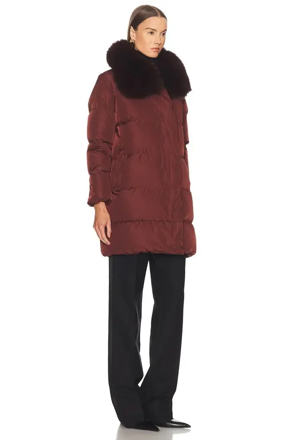 YVES SALOMON Long Belted Down Jacket