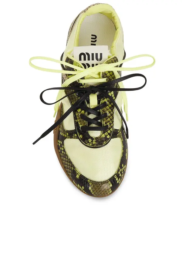 Miu Miu Nylon & Ayers Sneaker - Ananas & Felce