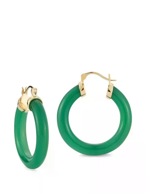 Mateo Chalcedony Hoop Earrings - Gold