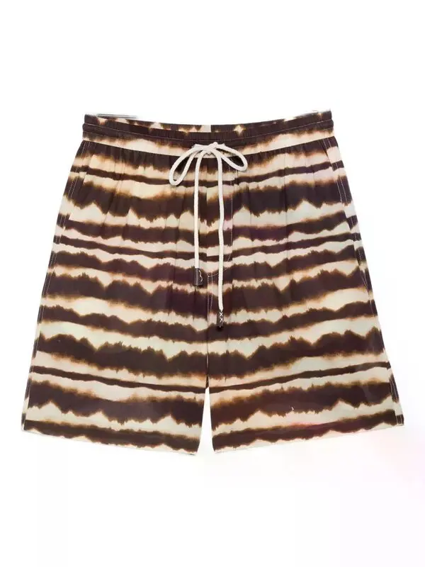 Nanushka Tie-dye Stripe Shorts - Brown