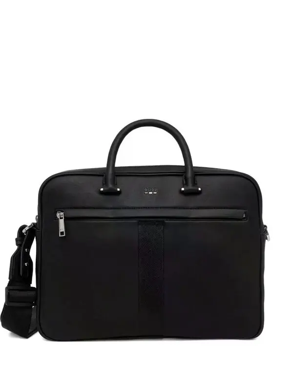 Hugo Boss Textured Laptop Bag - Black