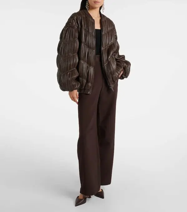 ROTATE BY BIRGER CHRISTENSEN Pleated Bomber Jacket