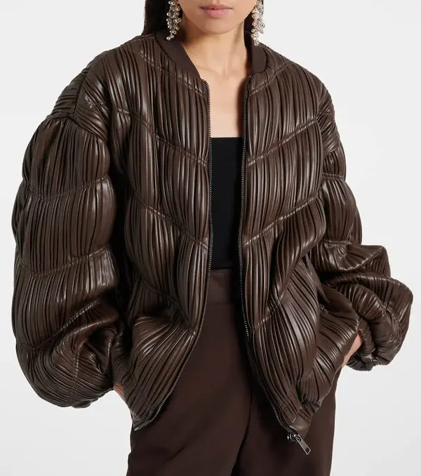 ROTATE BY BIRGER CHRISTENSEN Pleated Bomber Jacket