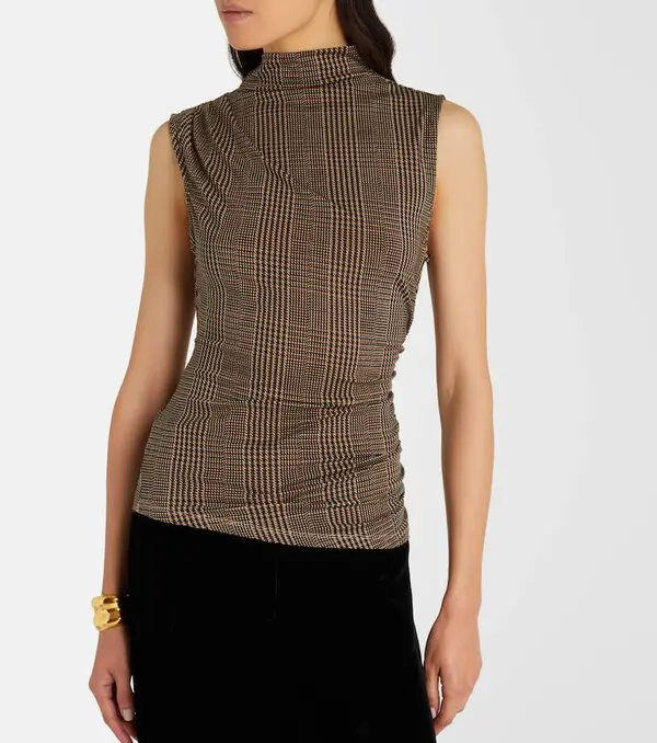 Veronica Beard Mylie Houndstooth Jersey Top