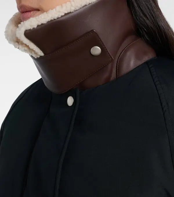 Loewe Shearling-trimmed Cotton-blend Jacket - Black
