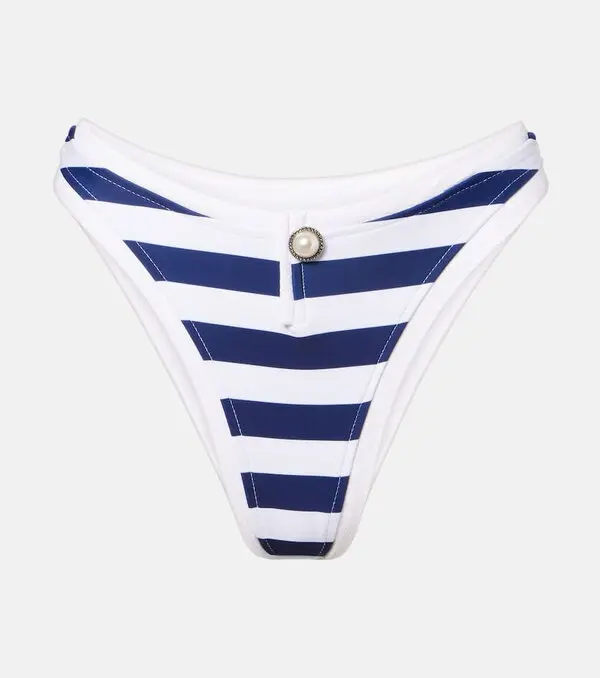 SAME Grace Striped Bikini Bottom - Blue