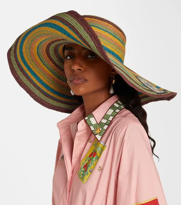 ALEMAIS Alémais Dusk Striped Raffia Sun Hat
