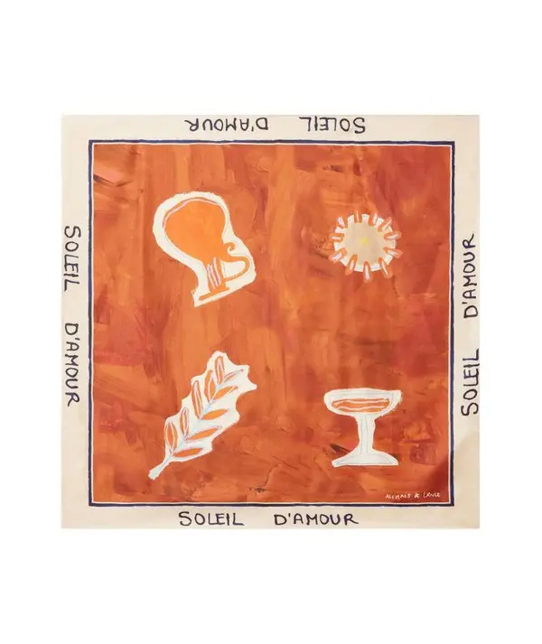 ALEMAIS Soleil D'amour Silk Scarf - Orange