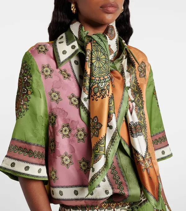 ALEMAIS Al�mais Contina Tiles Silk Scarf
