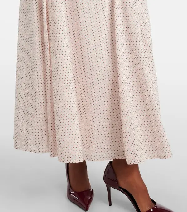 Posse Marlowe Polka-dot Cotton Maxi Dress - White