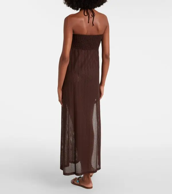 Melissa Odabash Harriet Keyhole Halterneck Maxi Dress - Brown