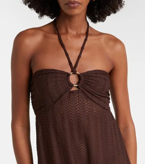 Melissa Odabash Harriet Keyhole Halterneck Maxi Dress - Brown