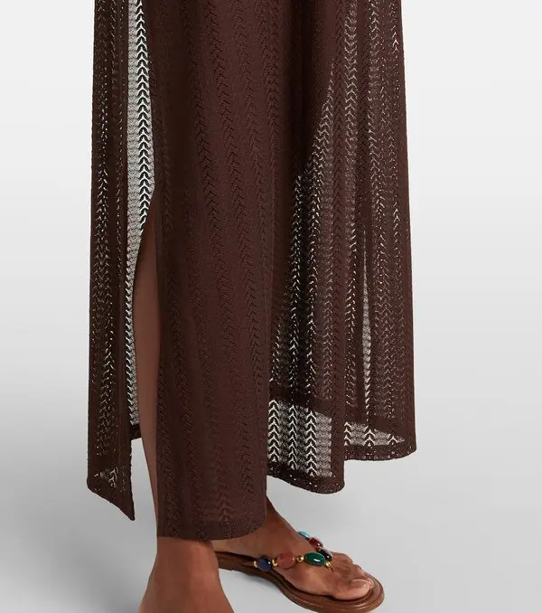 Melissa Odabash Harriet Keyhole Halterneck Maxi Dress - Brown
