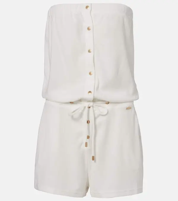Melissa Odabash Venus Cotton-blend Romper - White