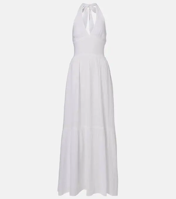Melissa Odabash Shay Halterneck Maxi Dress - White