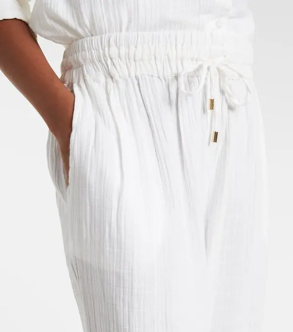 Melissa Odabash Krissy Cotton Wide-leg Pants - White