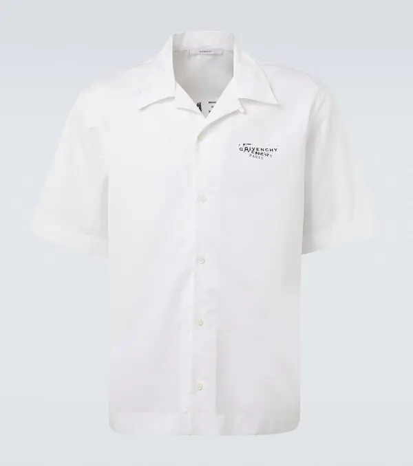 Givenchy Logo Cotton Poplin Bowling Shirt