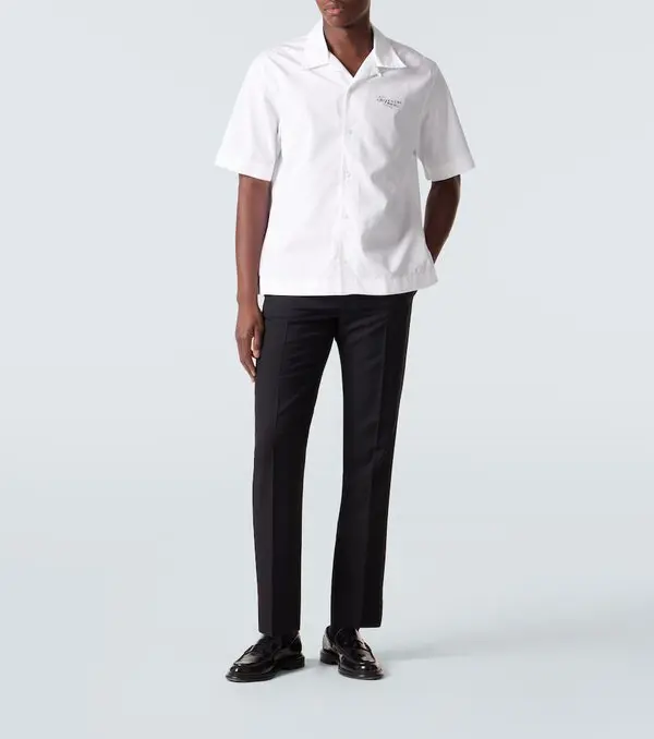 Givenchy Logo Cotton Poplin Bowling Shirt