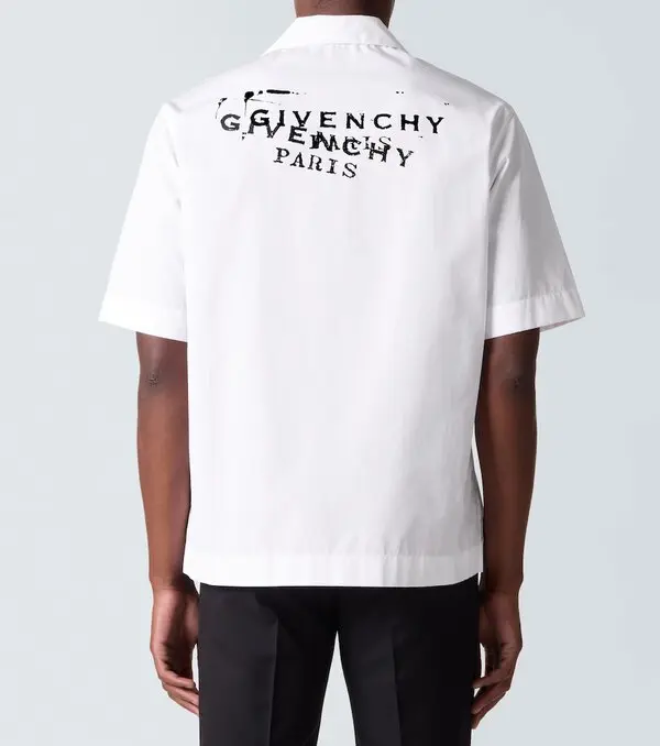 Givenchy Logo Cotton Poplin Bowling Shirt