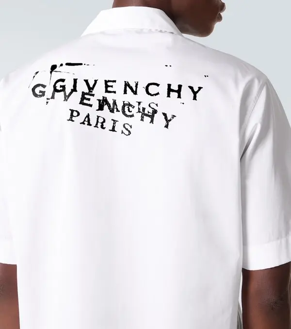 Givenchy Logo Cotton Poplin Bowling Shirt