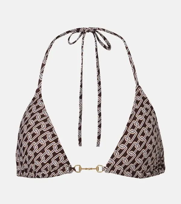 Melissa Odabash Menorca Printed Bikini Top - Brown
