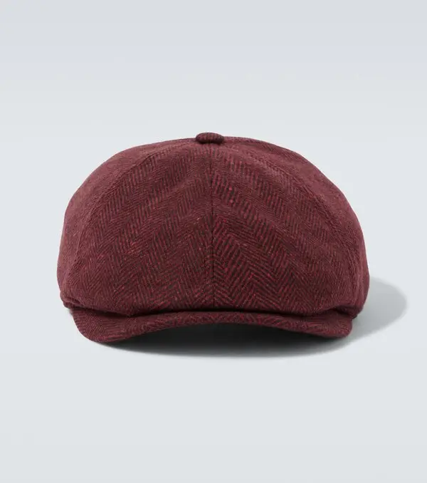 Brunello Cucinelli Wool And Cashmere Newsboy Cap - Burgundy