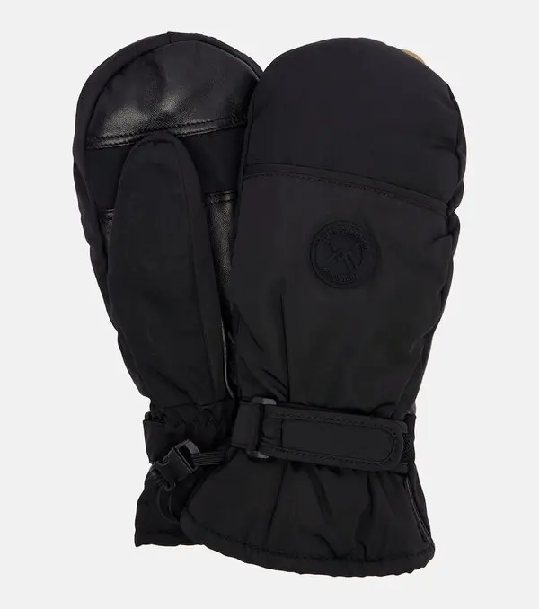YVES SALOMON Leather-trimmed Mittens - Black
