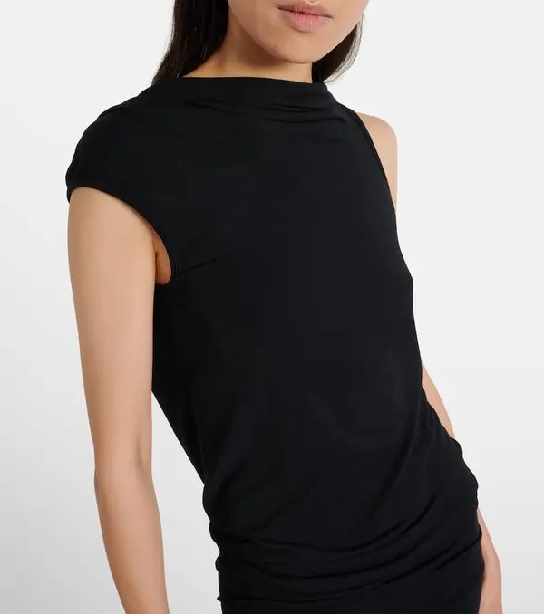 Rick Owens Eva Draped Jersey Maxi Dress - Black