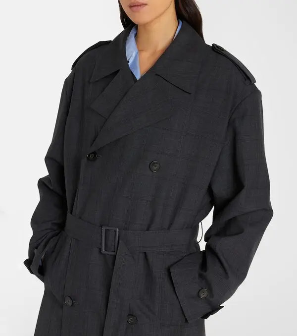 THE FRANKIE SHOP Bleecker Plaid Trench Coat