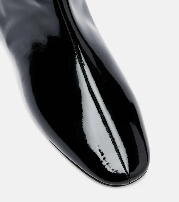 Le Monde Beryl Patent Leather Zip Up Ankle Boots - Black