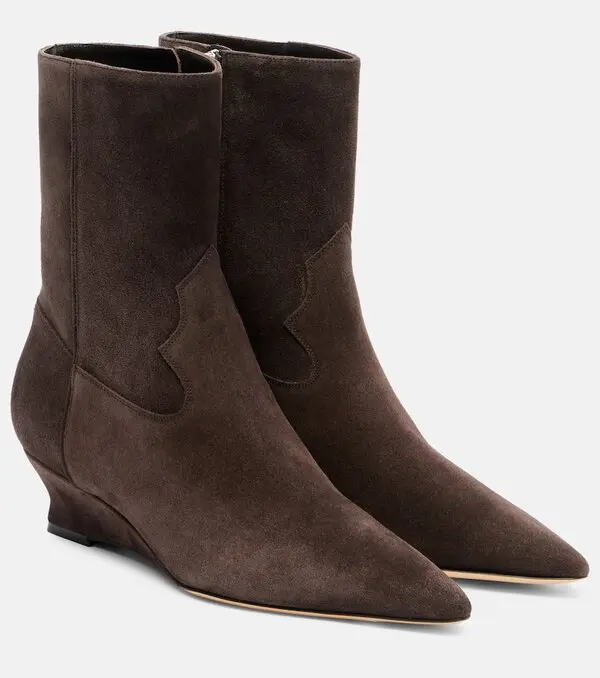 Le Monde Beryl Suede Ankle Boots - Brown