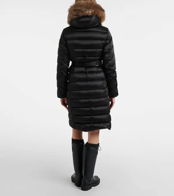 Moncler Leersie Shearling-trimmed Hooded Down Coat - Black