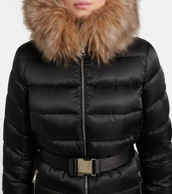 Moncler Leersie Shearling-trimmed Hooded Down Coat - Black