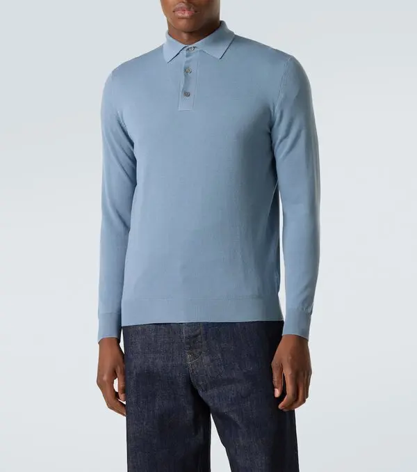 Thom Sweeney Merino Wool Polo Sweater