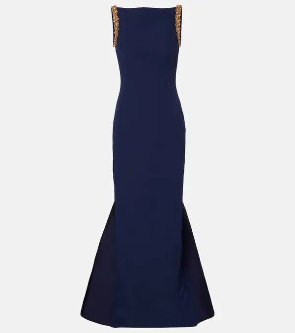 Safiyaa Sloane Embellished Crêpe Gown