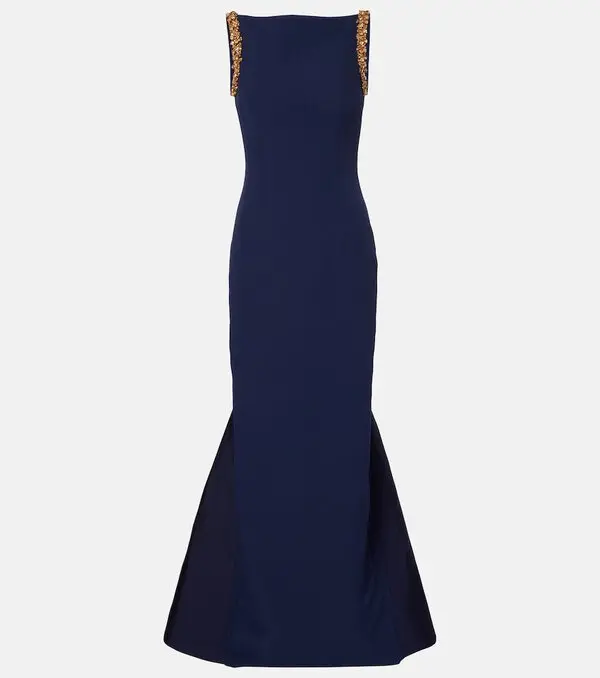 Safiyaa Sloane Embellished Crêpe Gown