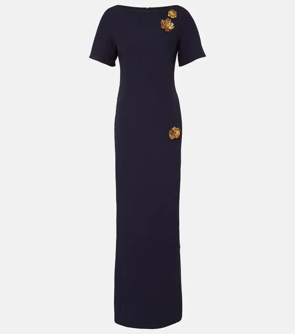 Safiyaa Lacin Embellished Crêpe Gown