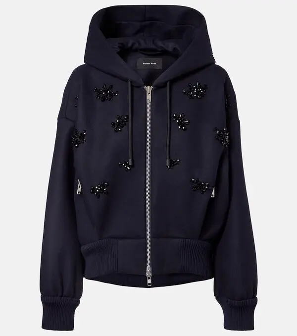 Simone Rocha Turbo Embellished Wool-blend Hoodie