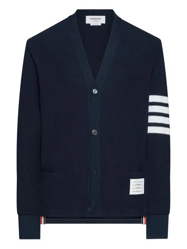 Thom Browne V-neck Wool Cardigan - Blue