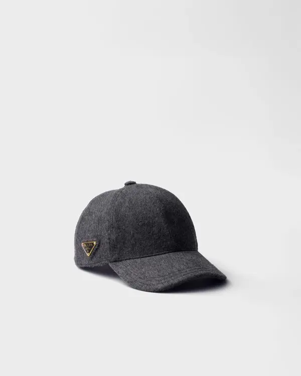 Prada Loden Fabric Baseball Cap - Slate Gray