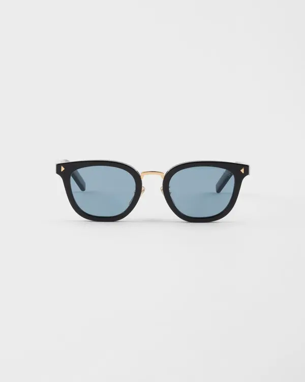 Prada Sunglasses With Metal Plaque - Turquoise Lenses
