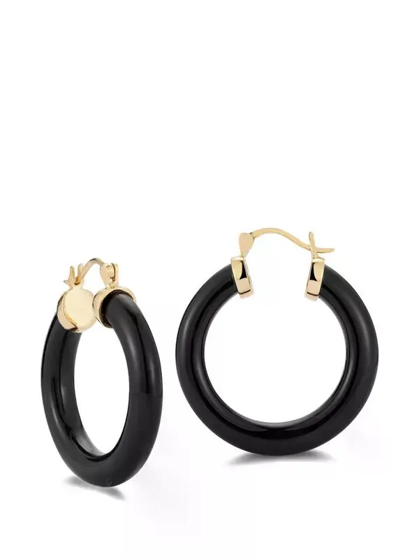 Mateo Donut Hoop Earrings - Black