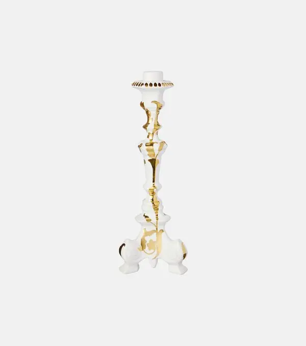 LES-OTTOMANS Turquerie Ceramic Candle Holder - White