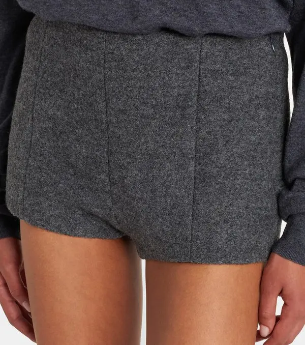THE FRANKIE SHOP Vail Virgin Wool Shorts - Grey