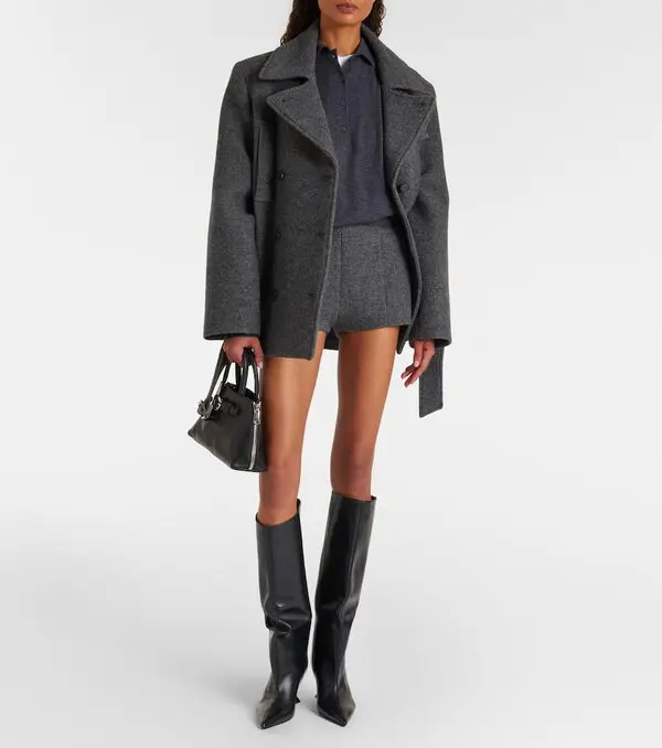 THE FRANKIE SHOP Vail Virgin Wool Shorts - Grey