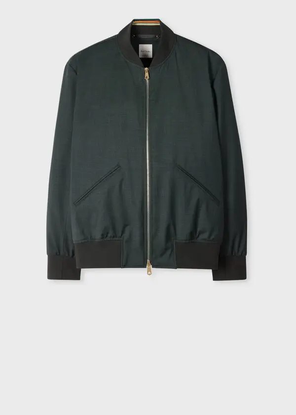 Paul Smith Wool 'storm System' Bomber Jacket - Green